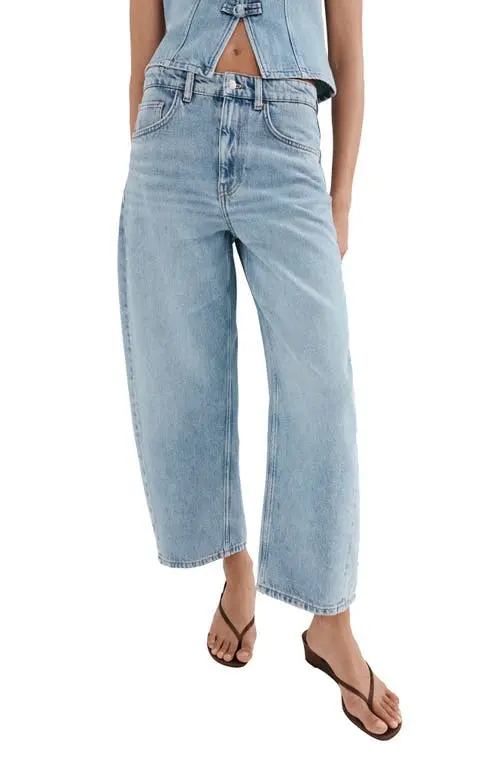 Mango Bimba Barrel Jeans - Medium Blue