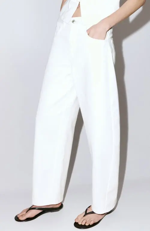 Mango Bimba Barrel Jeans - White