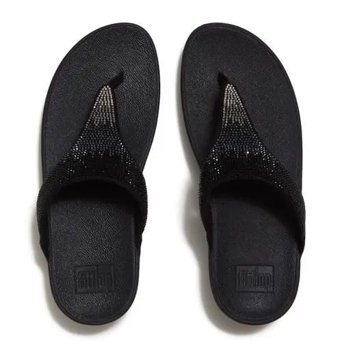 Fitflop Lulu Ombré Crystal Toe-post Sandals - Black