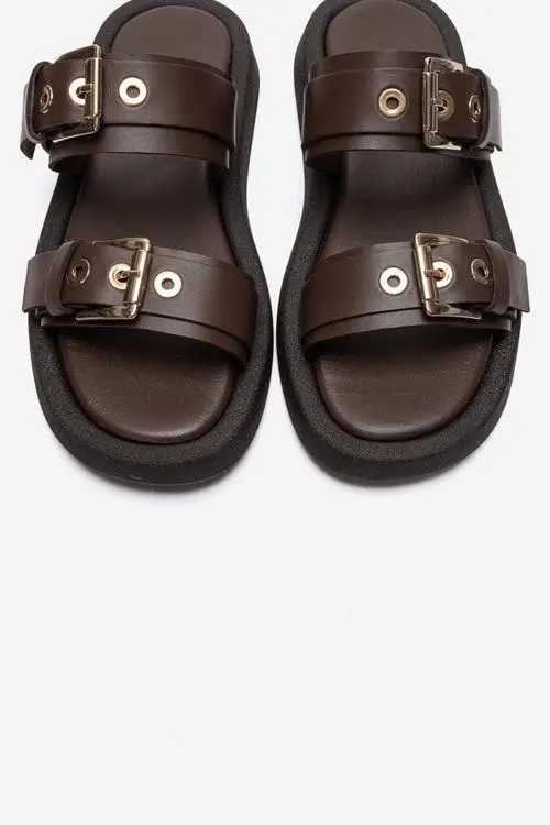 FOREVER & ALWAYS SHOES Dorel Leather Buckle Sandal