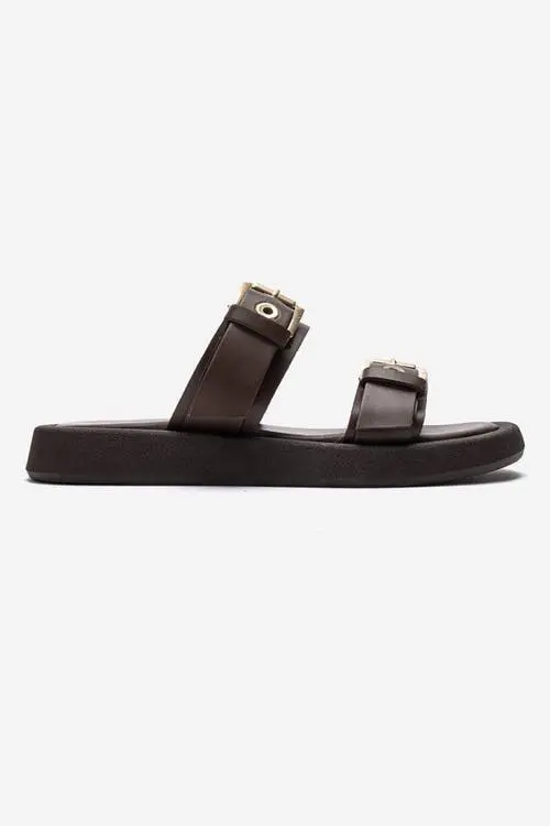 FOREVER & ALWAYS SHOES Dorel Leather Buckle Sandal