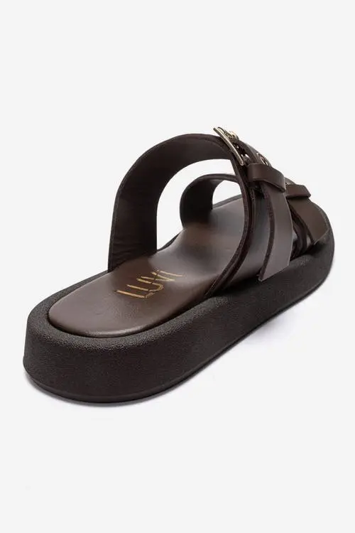 FOREVER & ALWAYS SHOES Dorel Leather Buckle Sandal