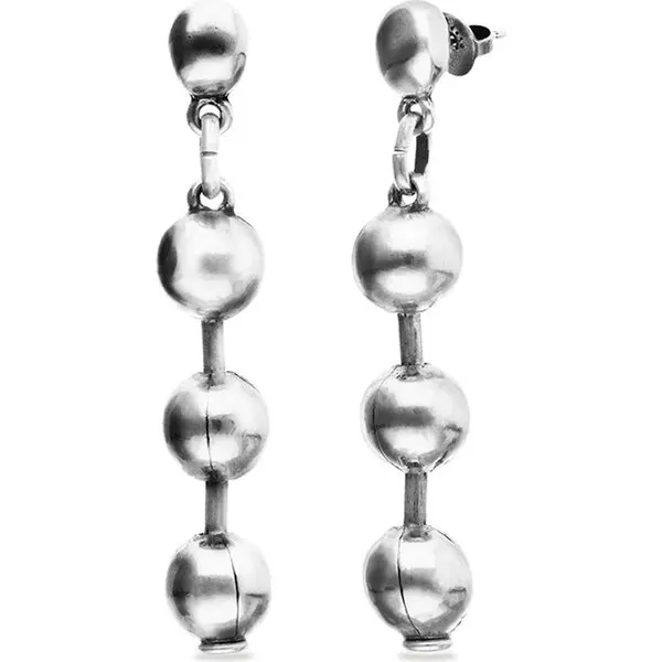 UNODE50 Long Ball Earrings Plated In Sterling