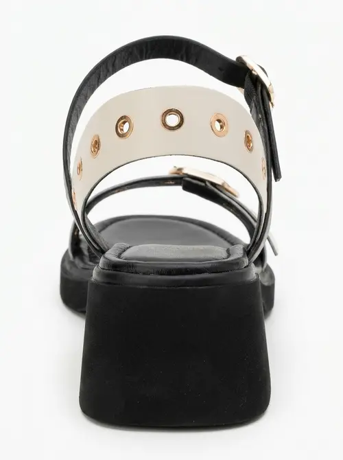 FOREVER & ALWAYS SHOES Rabel" Leather Block Heel Sandal