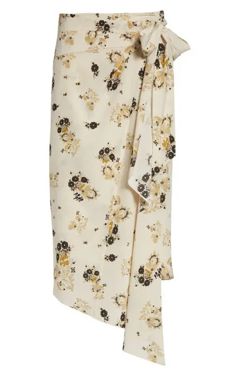 Isabel Marant Étoile Faniry Floral Asymmetrical Stretch Silk Midi Skirt
