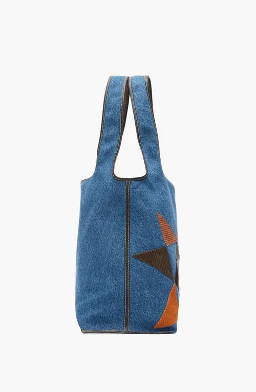 3.1 Phillip Lim Denim Suede Patch Market Tote