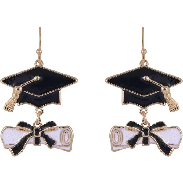 HALLMARK Graduation Cap And Diploma Charm Earrings