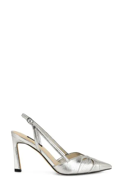 Nine West Darella Pointed Toe Slingback Pump - Silver