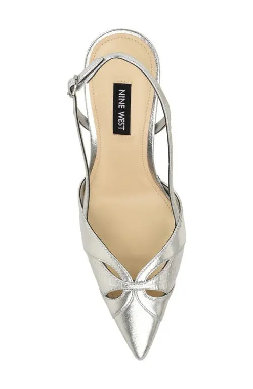 Nine West Darella Pointed Toe Slingback Pump - Silver