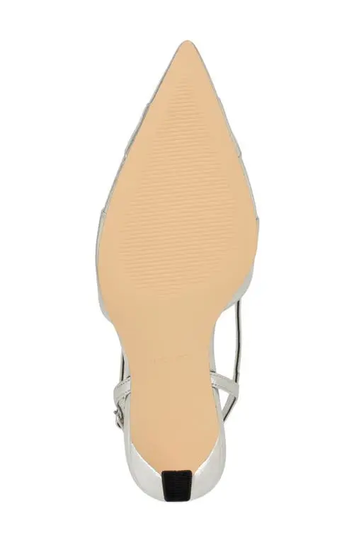 Nine West Darella Pointed Toe Slingback Pump - Silver