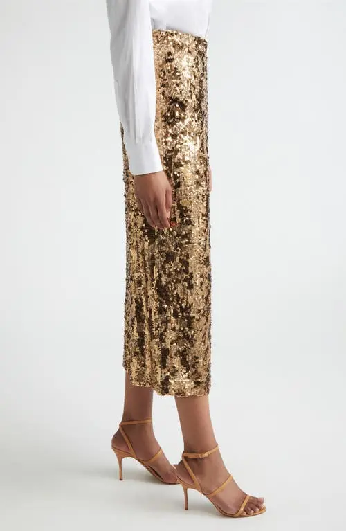St. John Stevie Stretch Sequin Midi Skirt