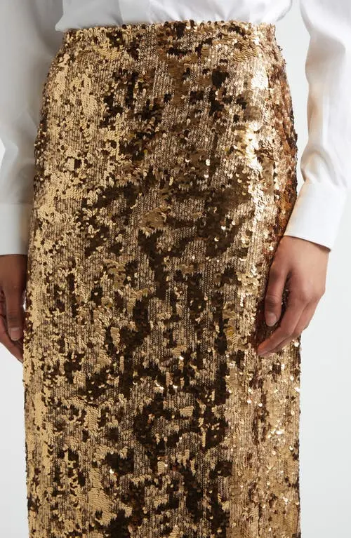 St. John Stevie Stretch Sequin Midi Skirt