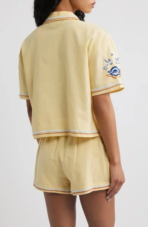 CLEOBELLA Wynona Floral Embroidered Cotton & Linen Top