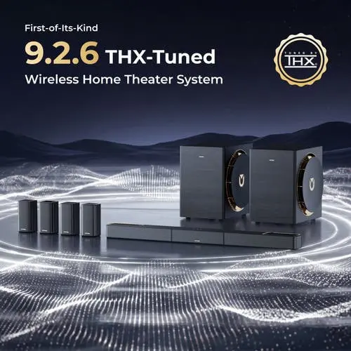 ULTIMEA Skywave Series 9.2.6 Wireless Sound Bar With Dolby Atmos, Dts:x, Thx-tuned