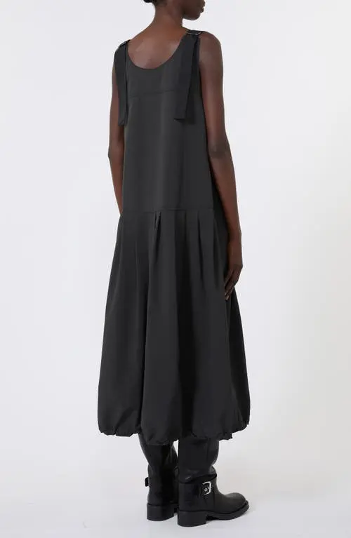 Max Mara Water Repellent Canvas Pleated Dress With Drawstring Hem