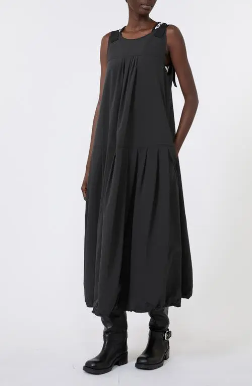Max Mara Water Repellent Canvas Pleated Dress With Drawstring Hem