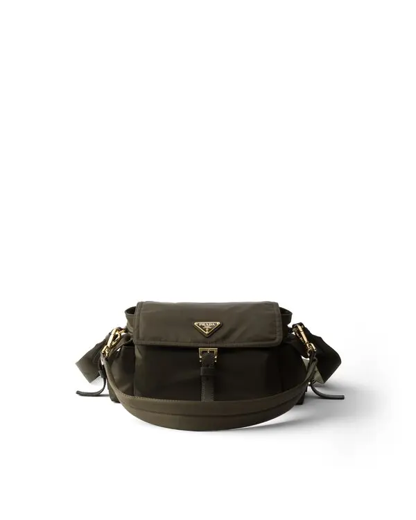 Prada Medium Re-nylon Shoulder Bag With Flap - Green