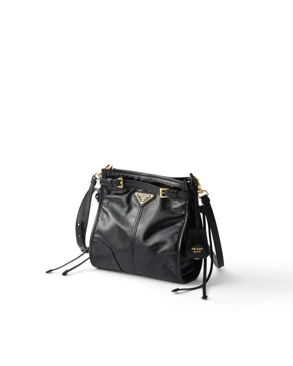 Prada Bonnie Leather Mini Shoulder Bag - Black