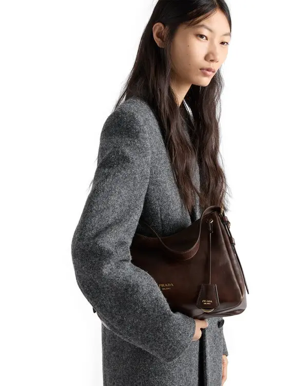 Prada Medium Leather Shoulder Bag - Brown