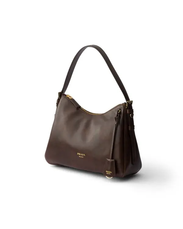 Prada Medium Leather Shoulder Bag - Brown