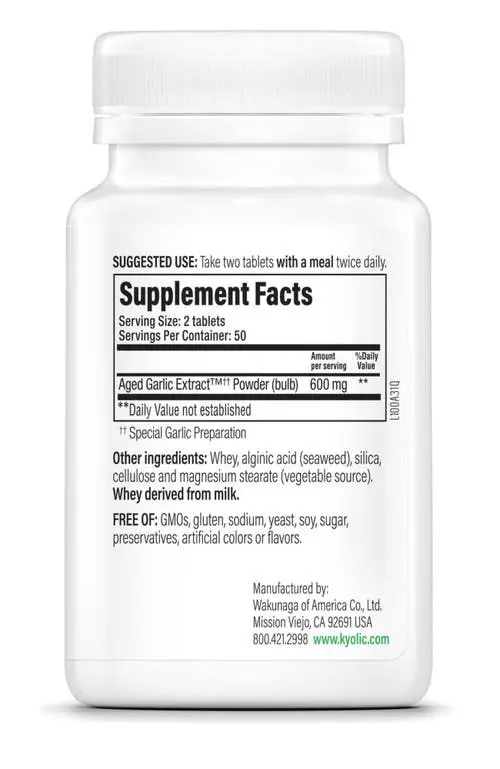 KYOLIC Aged Garlic Extract Formula 100, Cardiovascular Health