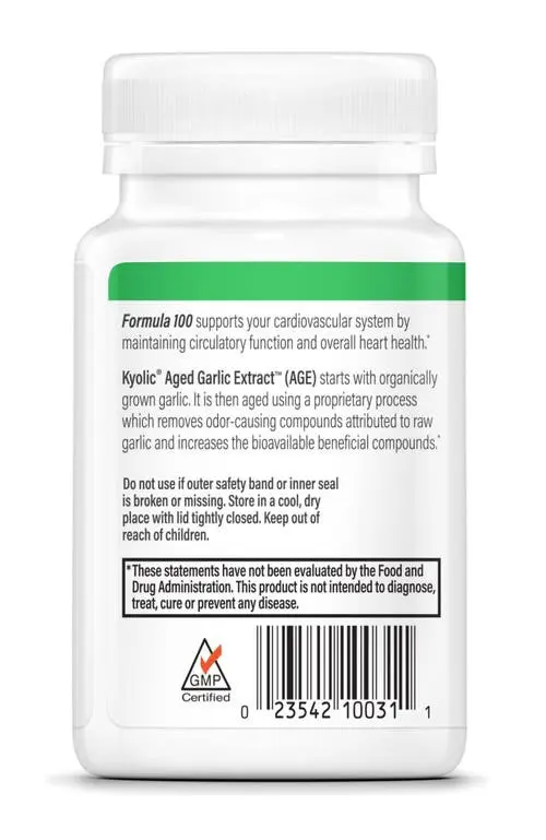 KYOLIC Aged Garlic Extract Formula 100, Cardiovascular Health