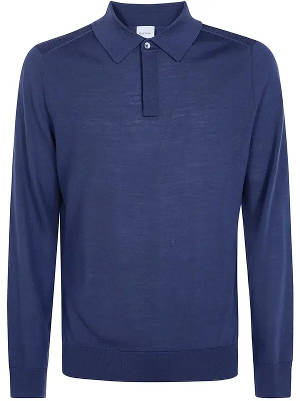 Paul Smith Sweater Long Sleeve Polo - Blue