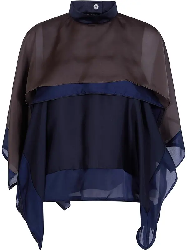 Sacai Sweater Satin X Chiffon Pullover - Black