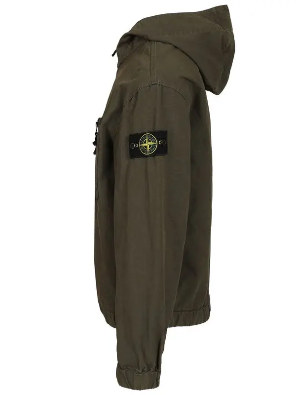 Stone Island Organic Cotton Ripstop Hooded Overshirt - Gray
