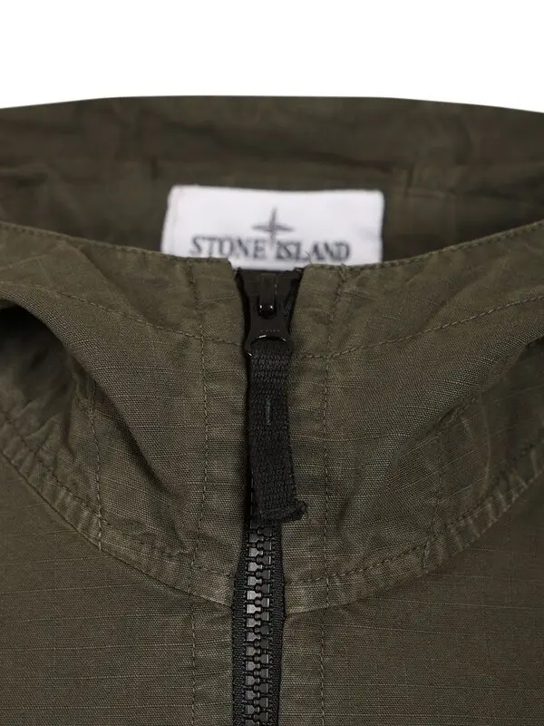 Stone Island Organic Cotton Ripstop Hooded Overshirt - Gray