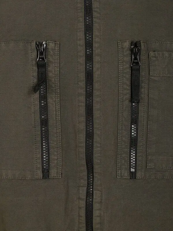 Stone Island Organic Cotton Ripstop Hooded Overshirt - Gray