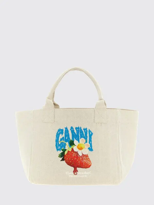 GANNI Canvas Tote Bag - Beige