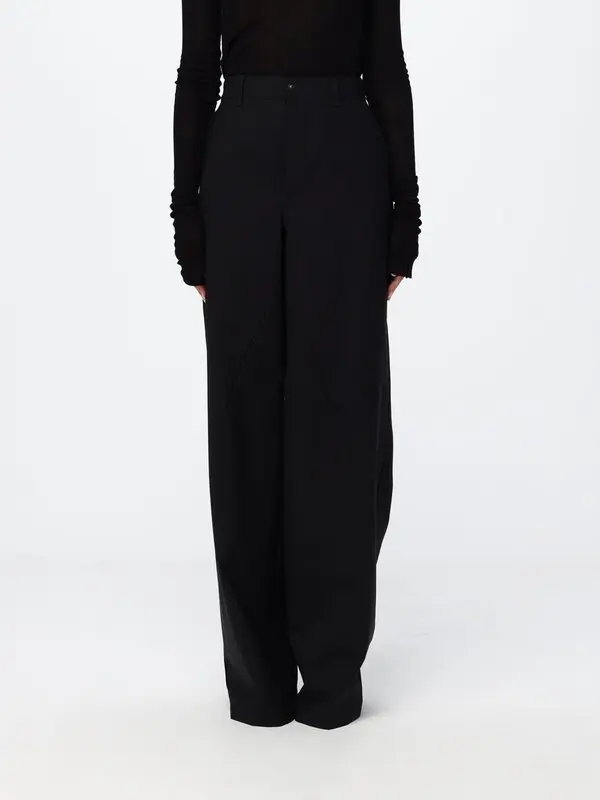Rick Owens High-waisted Wide-leg Wool Chino Trousers - Black