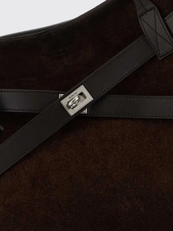 Balenciaga Bel Air Large Calfskin Leather Shoulder Bag - Brown