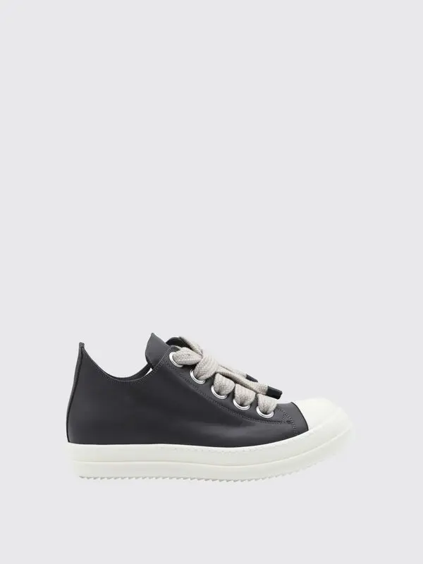 Rick Owens Jumbolace Low-top Sneakers In Smooth Calfskin With Round Toe - Black