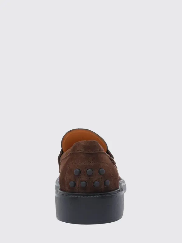 TOD'S Suede Calf Leather Loafers With Rubber Pebbles - Brown
