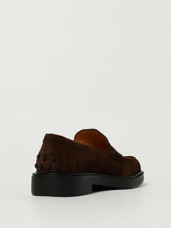 TOD'S Suede Calf Leather Loafers With Rubber Pebbles - Dark
