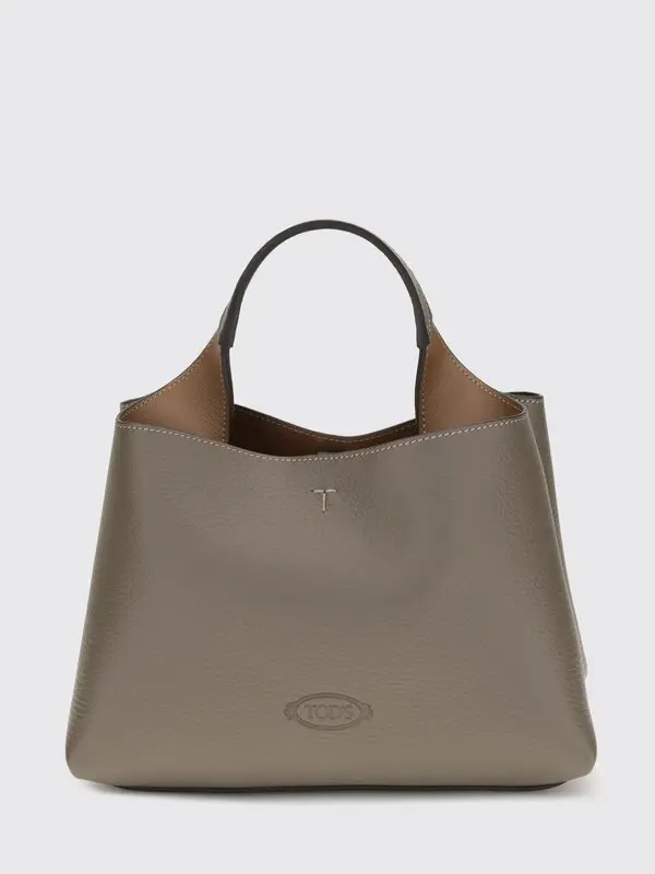 TOD'S Textured Leather Handbag - Mud