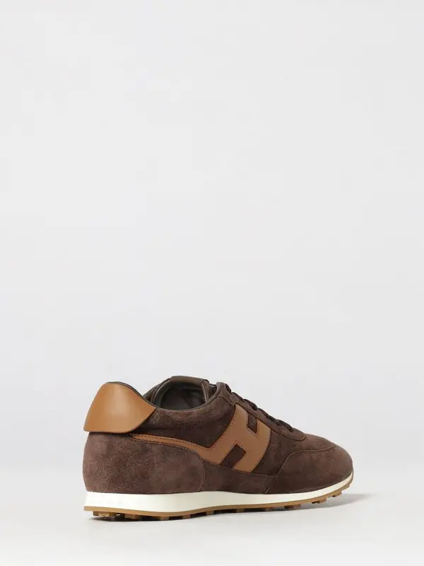 Hogan H699 Sneakers In Calfskin And Suede With Notched Sole - Black