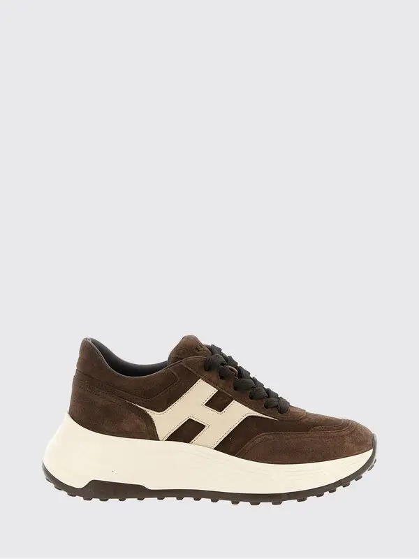 Hogan H669 Calfskin And Suede Sneakers - Brown