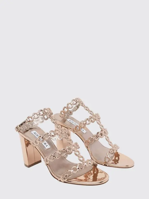 AQUAZZURA Patent Leather T-strap High-heeled Sandals