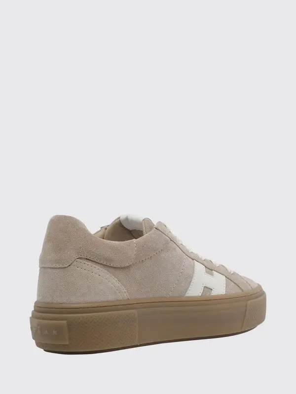 Hogan Crosswind Suede Leather Platform Sneakers - Beige