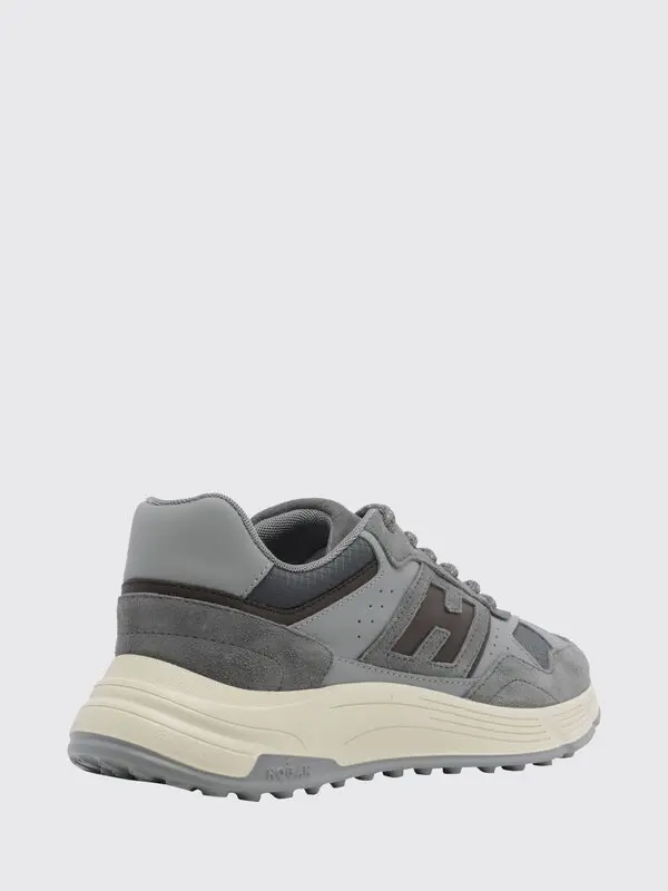 Hogan Hyperlight Leather And Nylon Trainers With Chunky Sole - Grey