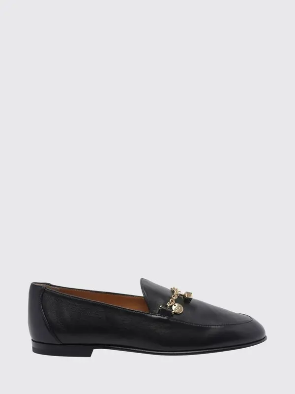 TOD'S Smooth Calfskin Loafers With Metal Mesh Charm - Black