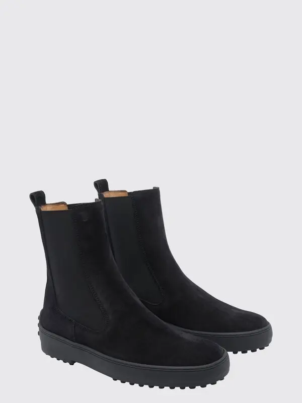 TOD'S Suede Chelsea Ankle Boots With T Timeless Logo And Pebbles