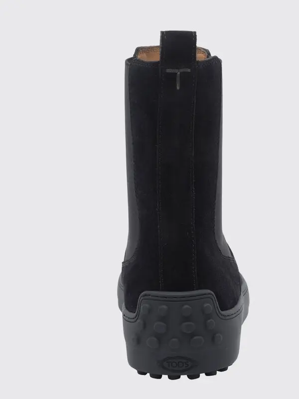 TOD'S Suede Chelsea Ankle Boots With T Timeless Logo And Pebbles