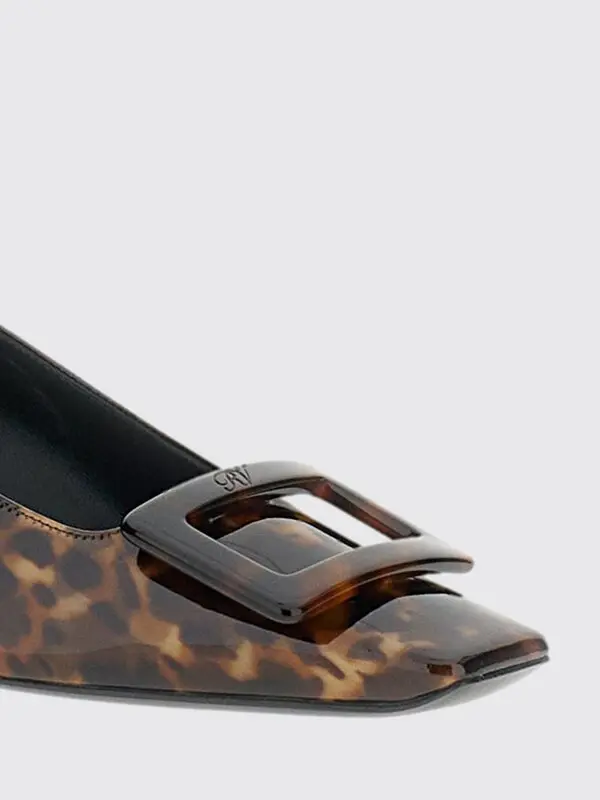 ROGER VIVIER Belle Vivier Patent Leather Pumps With Tortoiseshell Buckle - Brown