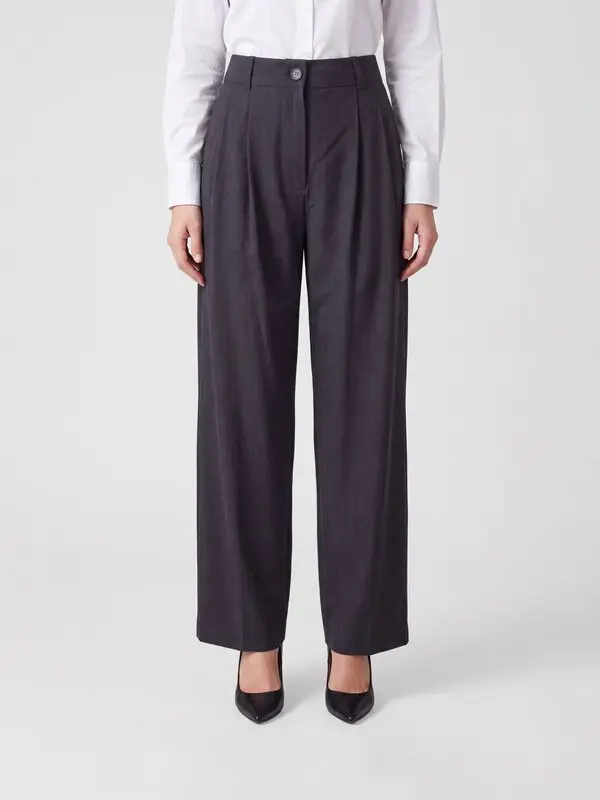 Studio Nicholson Wide Leg Tailored Trousers - Brown