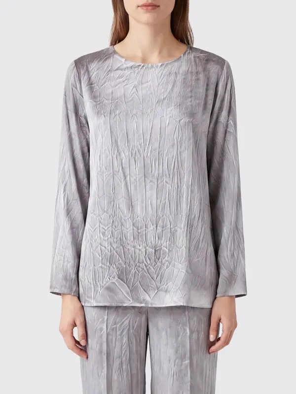Avant Toi Textured Long Sleeve Top - Grey