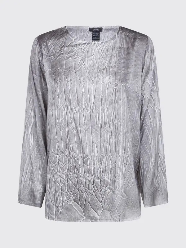 Avant Toi Textured Long Sleeve Top - Grey